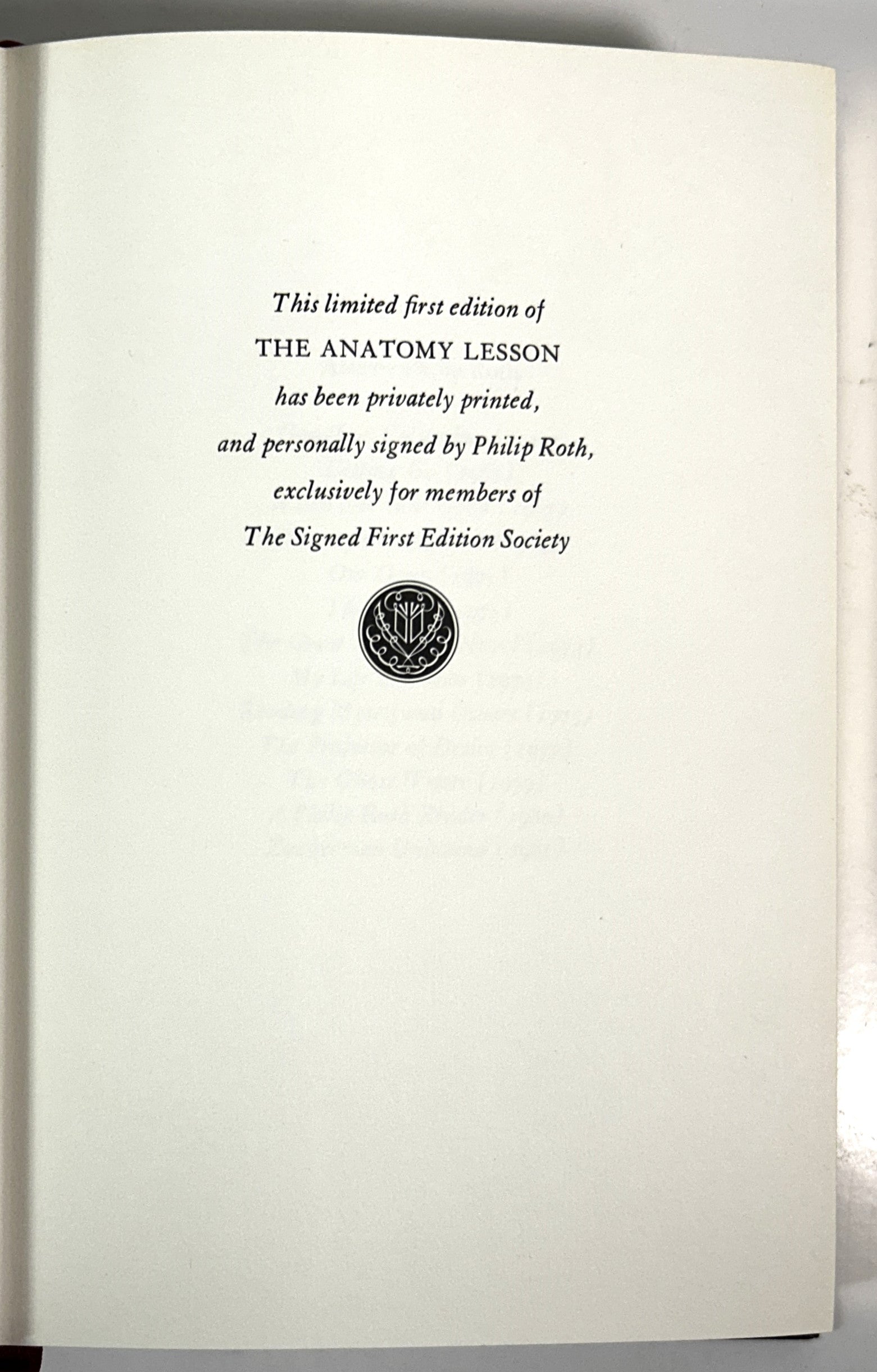 Franklin Library: The Anatomy Lesson by Philip Roth SIGNED 1st Edition ...